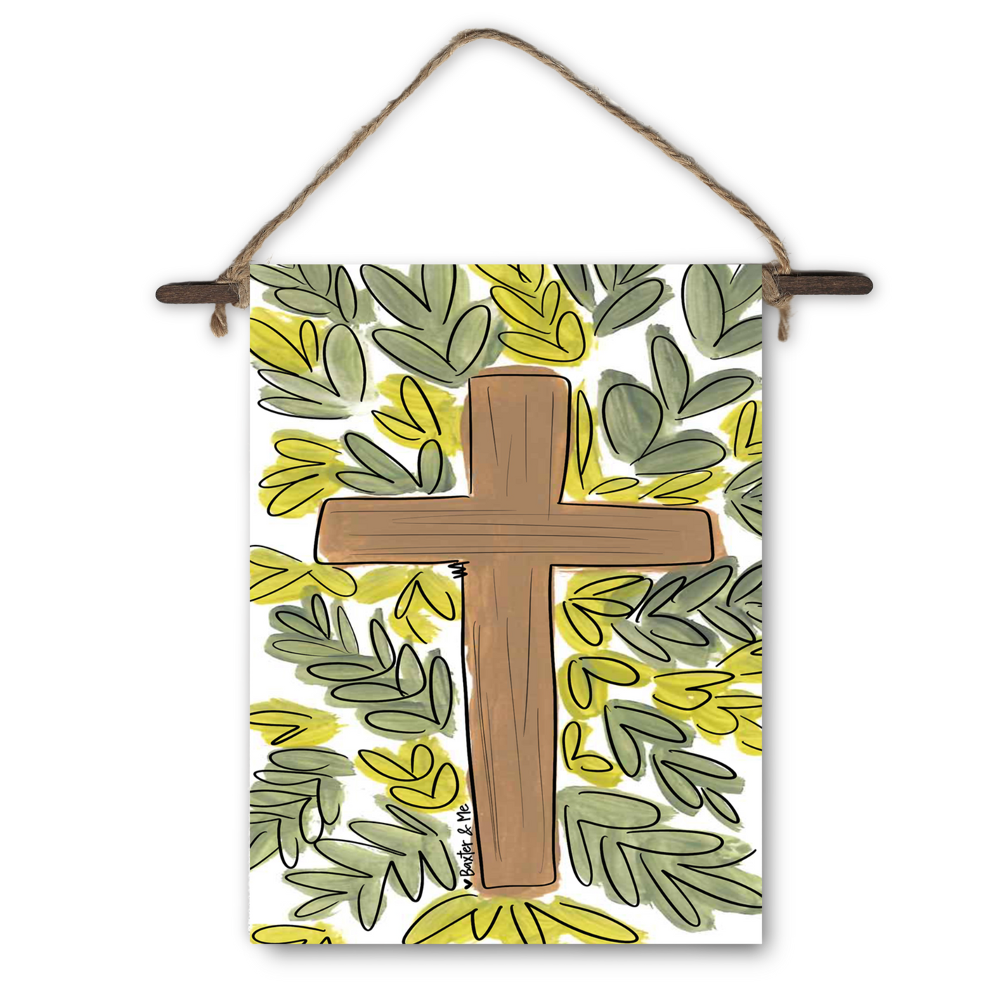 Greenery Cross Mini Wall Hanging – Baxter & Me